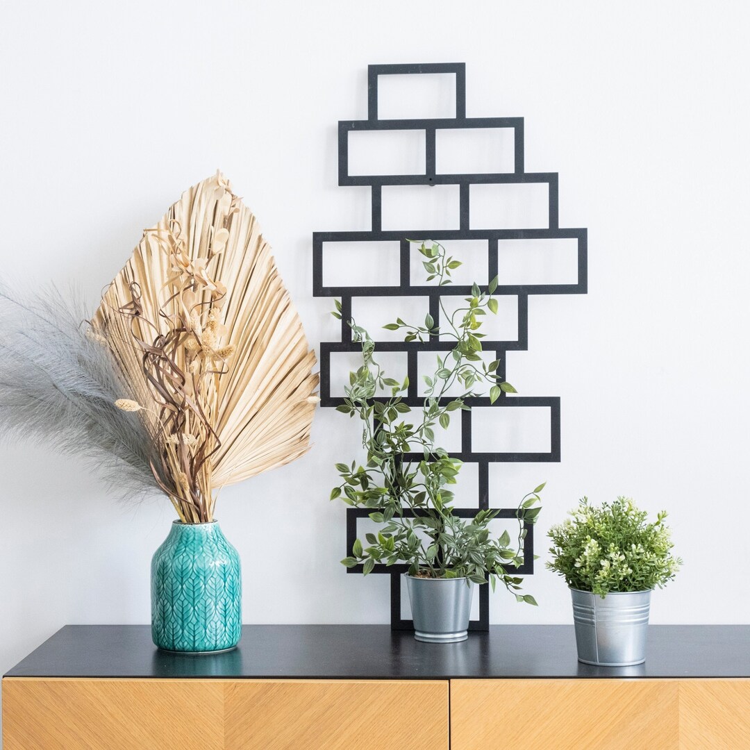 Geometric Trellis, Indoor Plant Trellis, Houseplant Trellis, Wooden ...
