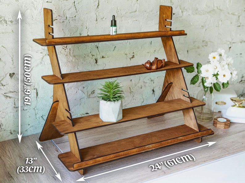 Wooden Portable Retail Table Display Stand Countertop 3 Step Riser ...