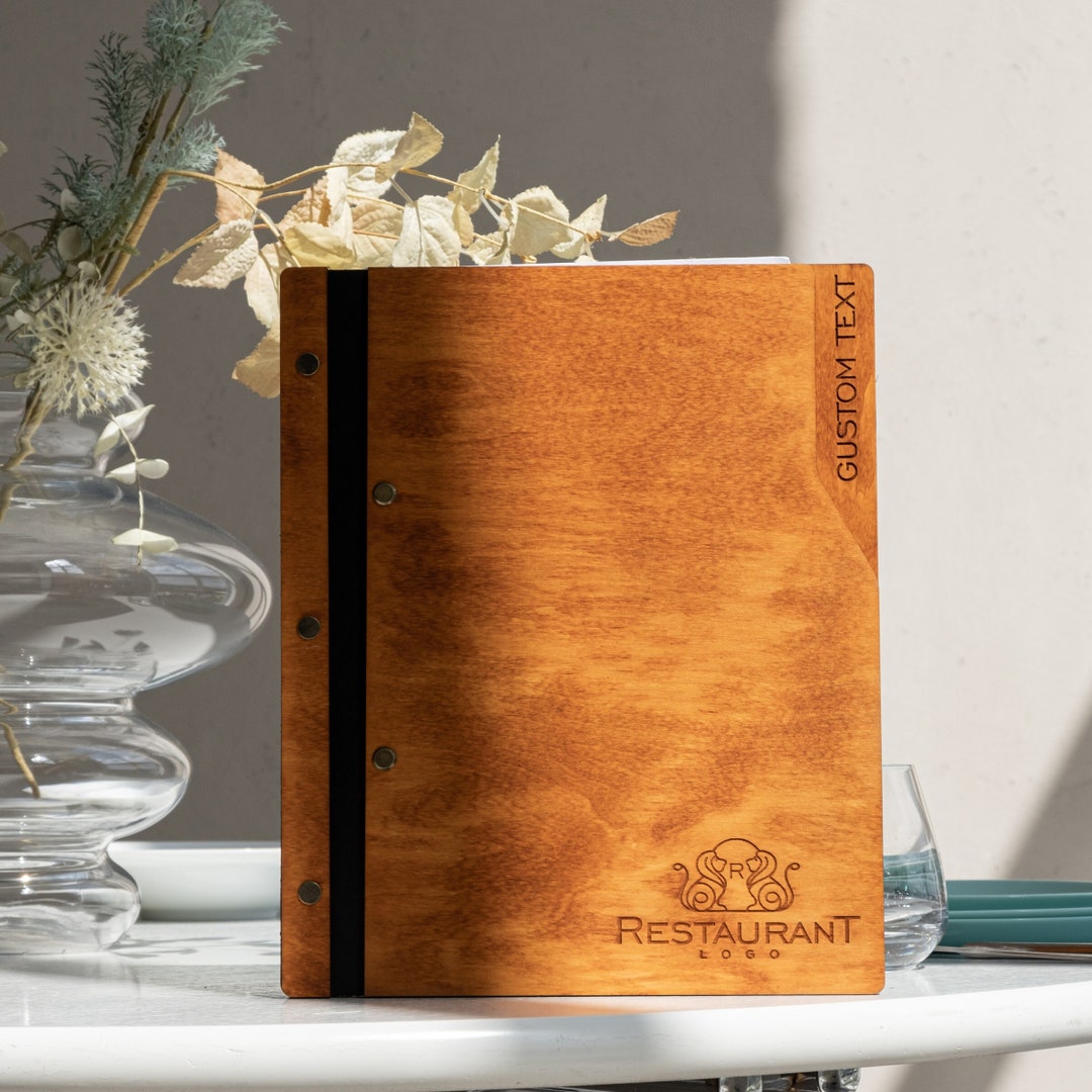 Custom Restaurant Menu, Wooden Menu Folder, Restaurant Menu Holder ...