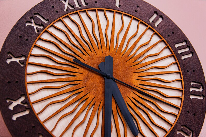 Sun Wall Clocksun Clocksun Wood Wall Artwood Wall | Etsy