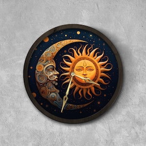 Sun Moon Clock, Moon Clock, Sun Clock, Lunar Clock, Unique Clock ...