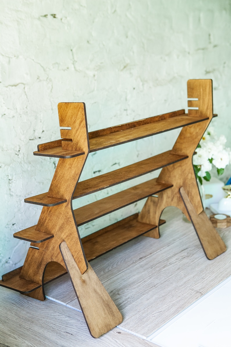 Wooden Portable Retail Table Display Stand Countertop 3 Step Riser ...