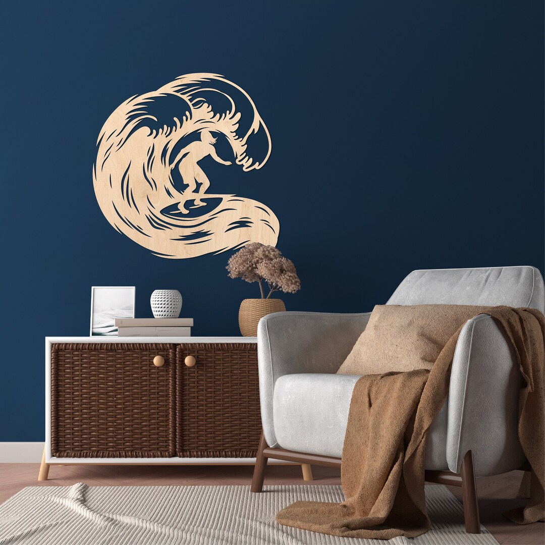 Surfer Wall Decor, Surfer Wall Art, Wave Wall Hanging, Surfboard Wall ...