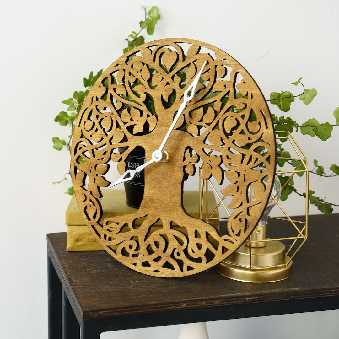 Tree of Life Wall Clock, Wall Clock Tree of Life, Tree Wall Clock, Wood ...