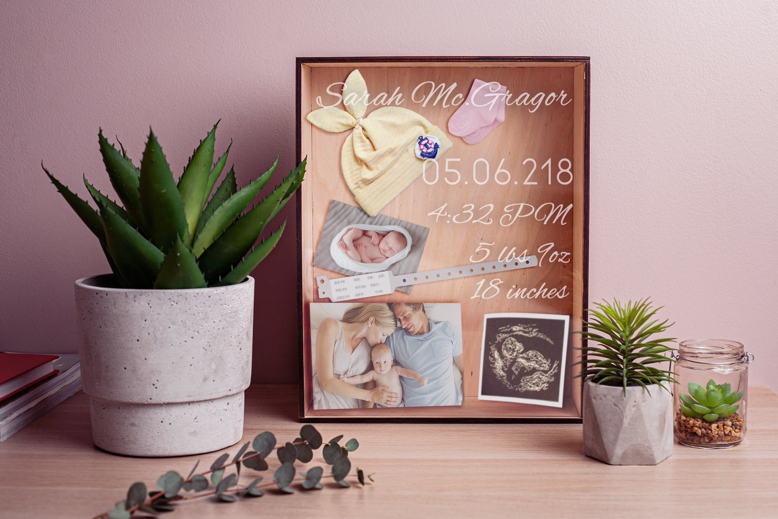 Personalized Shadow Box Baby,shadow Box Baby,new Baby Gift Personalized ...