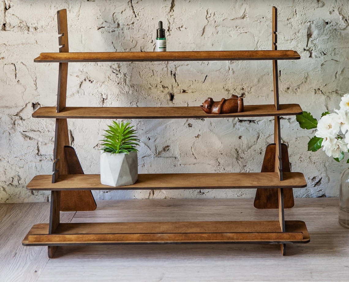Wooden Portable Retail Table Display Stand Countertop 3 Step Riser ...