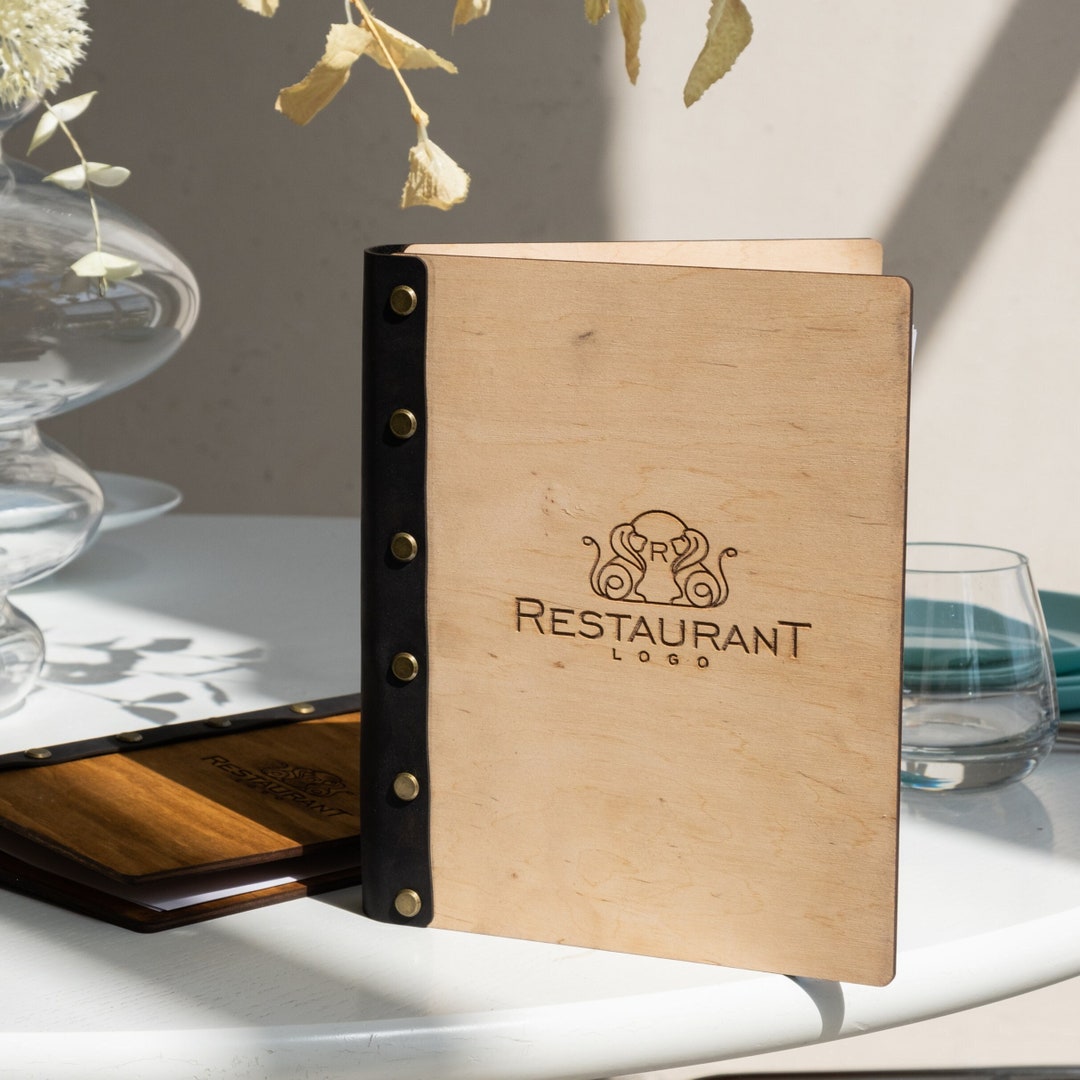 Restaurant Menu Cover, Custom Restaurant Menu, Engraved Menu Holder ...