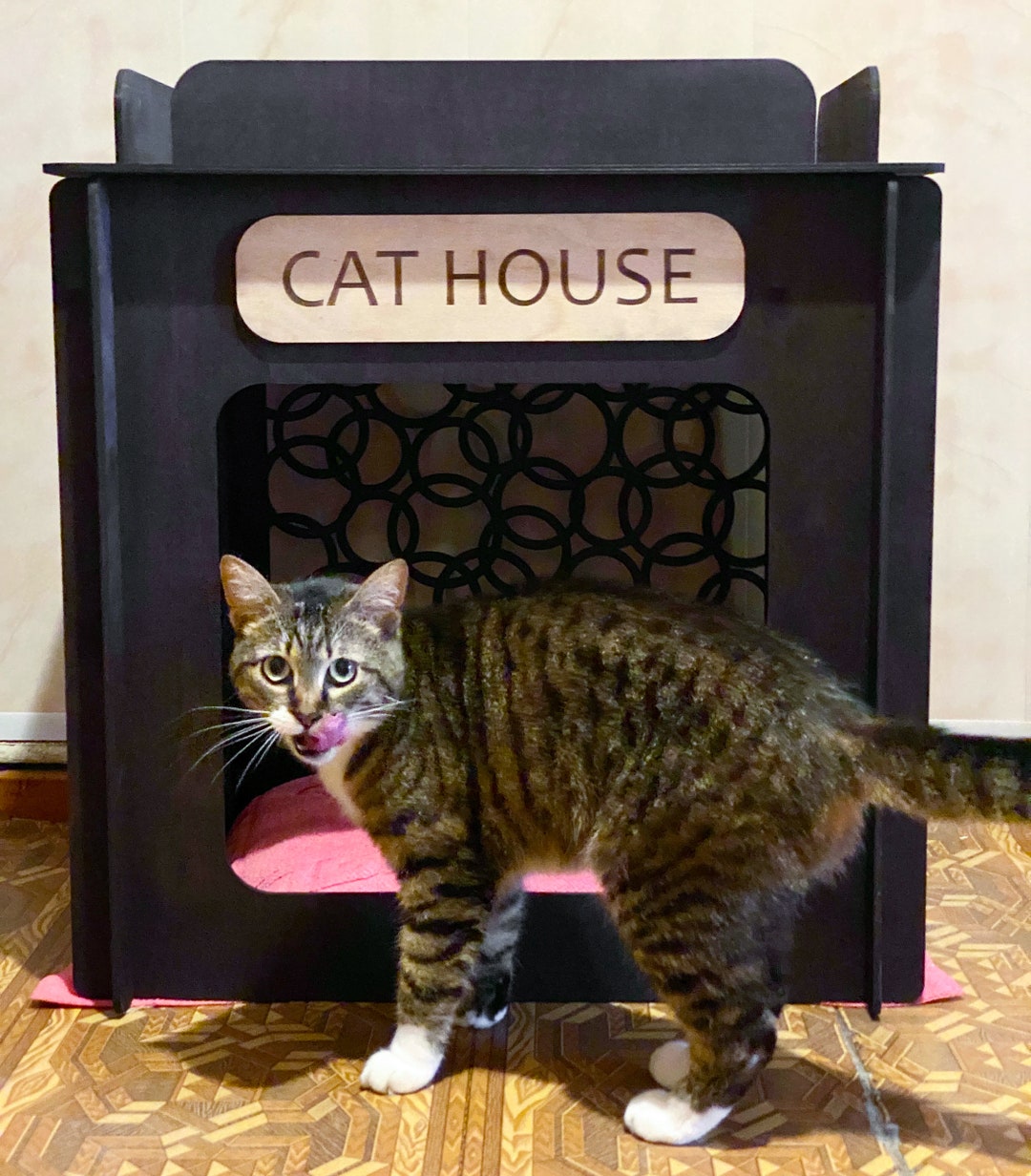 Custom Cat House, Wooden Cat House, Cat Cubby, Modern Cat House, Modern ...