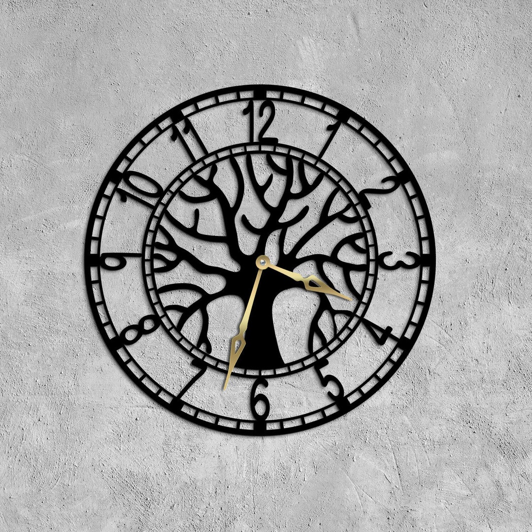 Tree of Life Wall Clock, Celtic Tree Wall Clock, Silent Wall Clock With ...