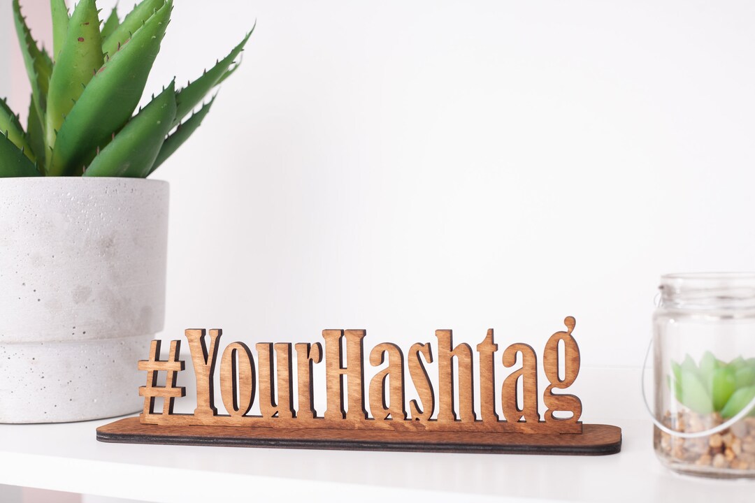 Custom Hashtag Prop, Custom Hashtag Sign, Wedding Hashtag Sign, Social ...