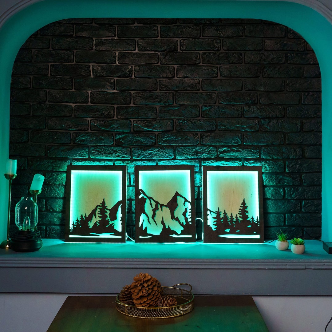 Mountain Led Sign, Mountain Wall Art Led, Mountain LED Light Sign ...