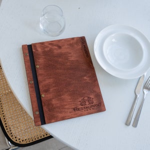 Custom Restaurant Menu, Wooden Menu Folder, Restaurant Menu Holder ...