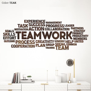 Teamwork Wall Decor for Office, Office Wall Art Words, 3d Wall Art ...