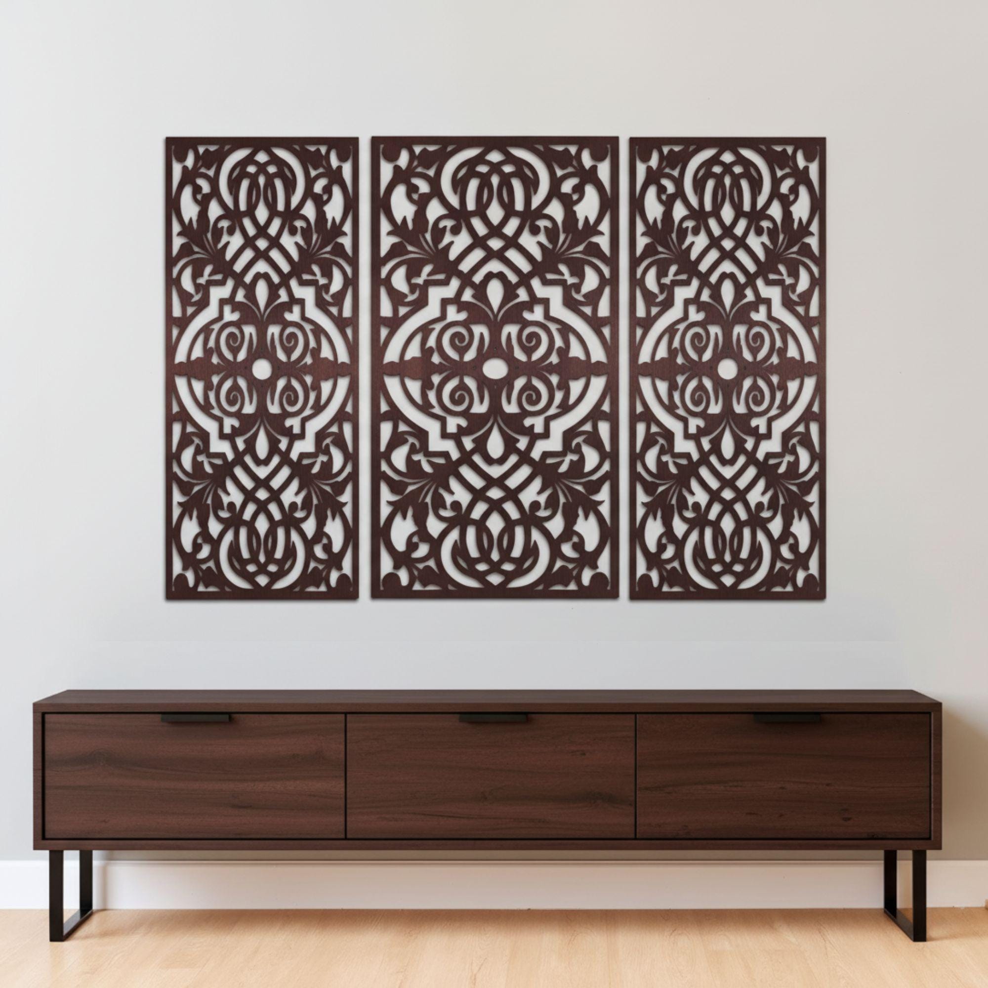 Moroccan Wood Panel, Carved Wood Panel Wall, Moroccan Wall Art, Lattice ...
