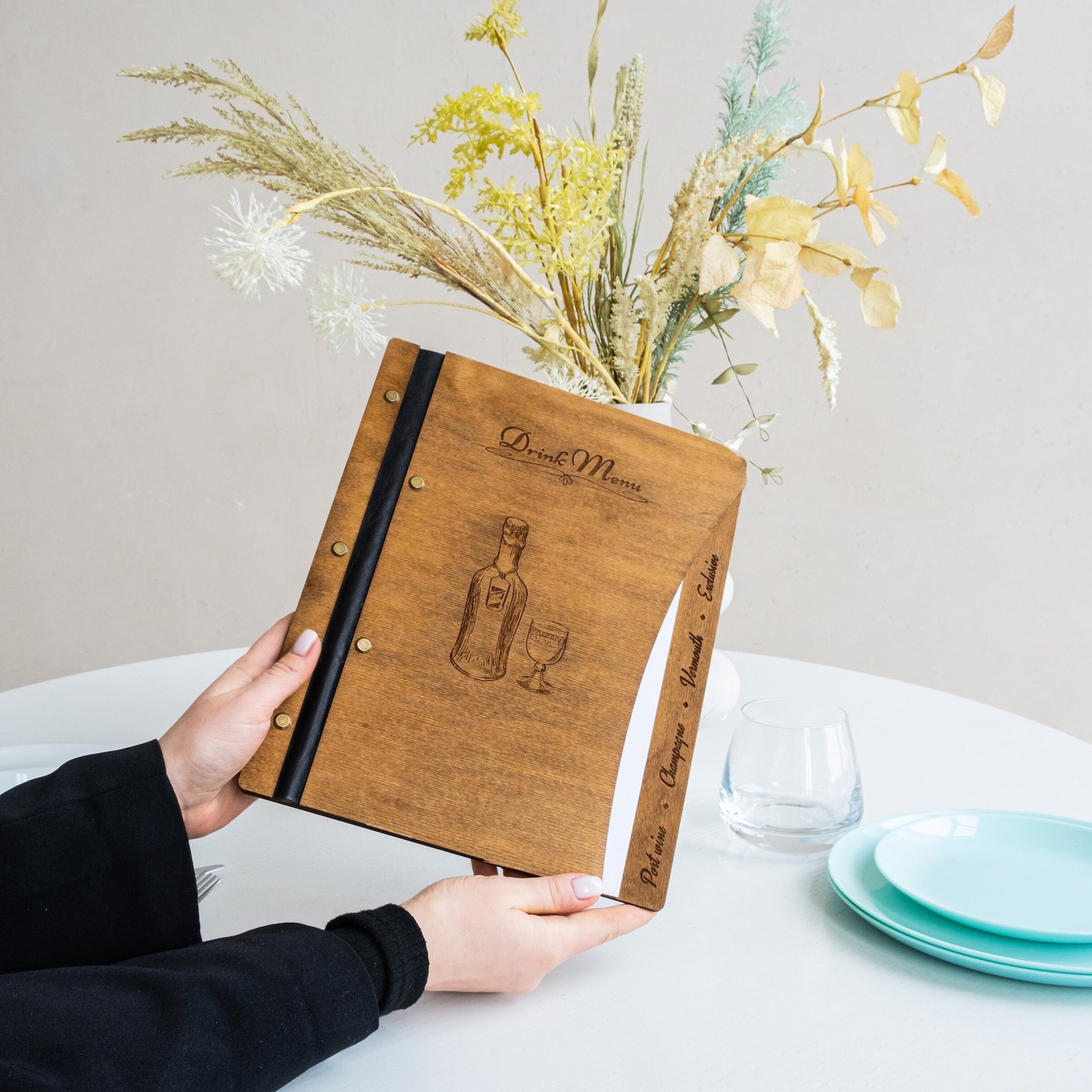 Wooden Menu Cover, Drink Menu Custom, Restaurant Menu, Drink Menu ...