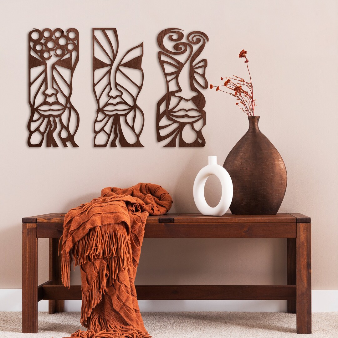 African Mask Wall Decor, African Mask Wall Art, Modern African Mask ...