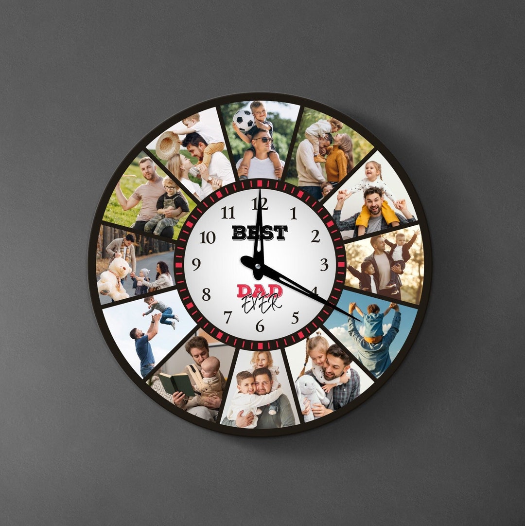 Personalized Photo Clock, Best Dad Ever Gift, Fathers Day Gift, Fathers ...