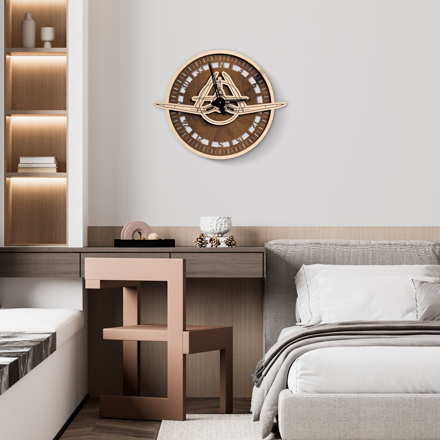 F4U Corsair Clock, Air Force Clock, Airplane Wall Clock, Military Wall ...