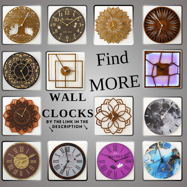 Mandala Wall Clock, Lotus Wall Clock, Silent Wall Clock Wood, Flower ...