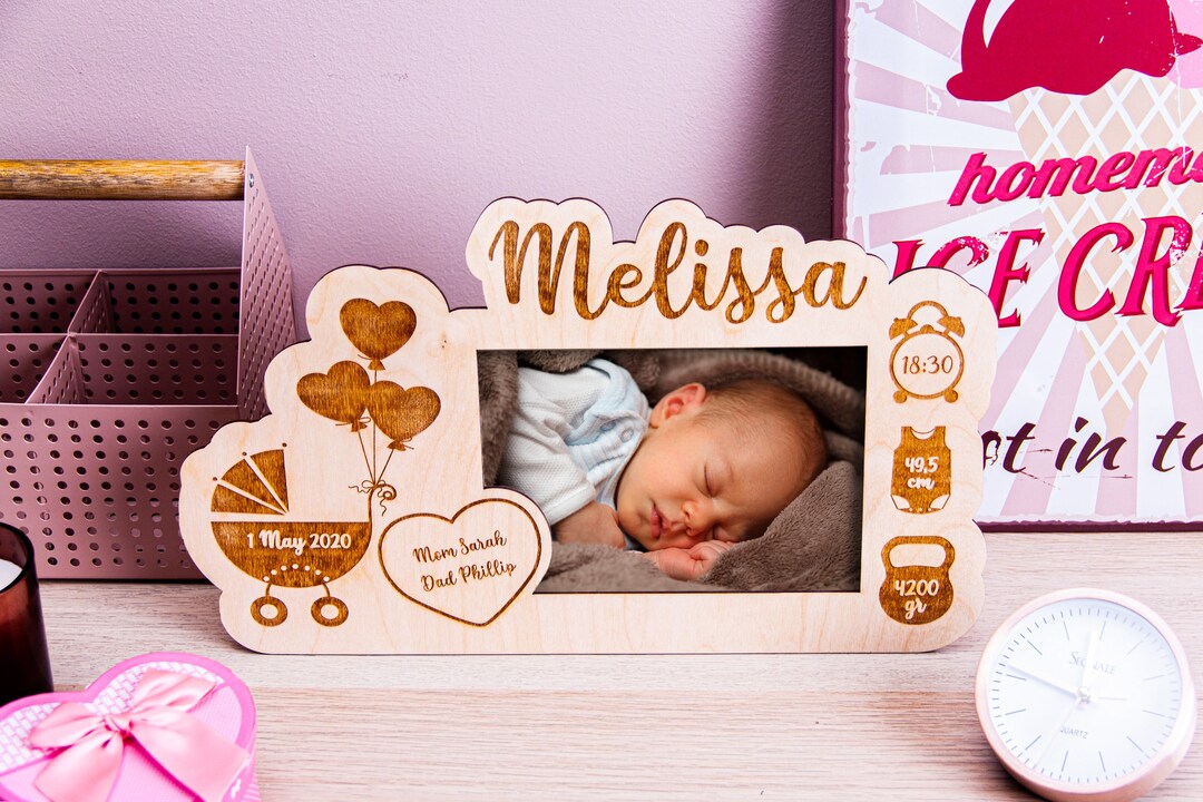 Custom Newborn Frame, Newborn Picture Frame, Baby Picture Frame With ...