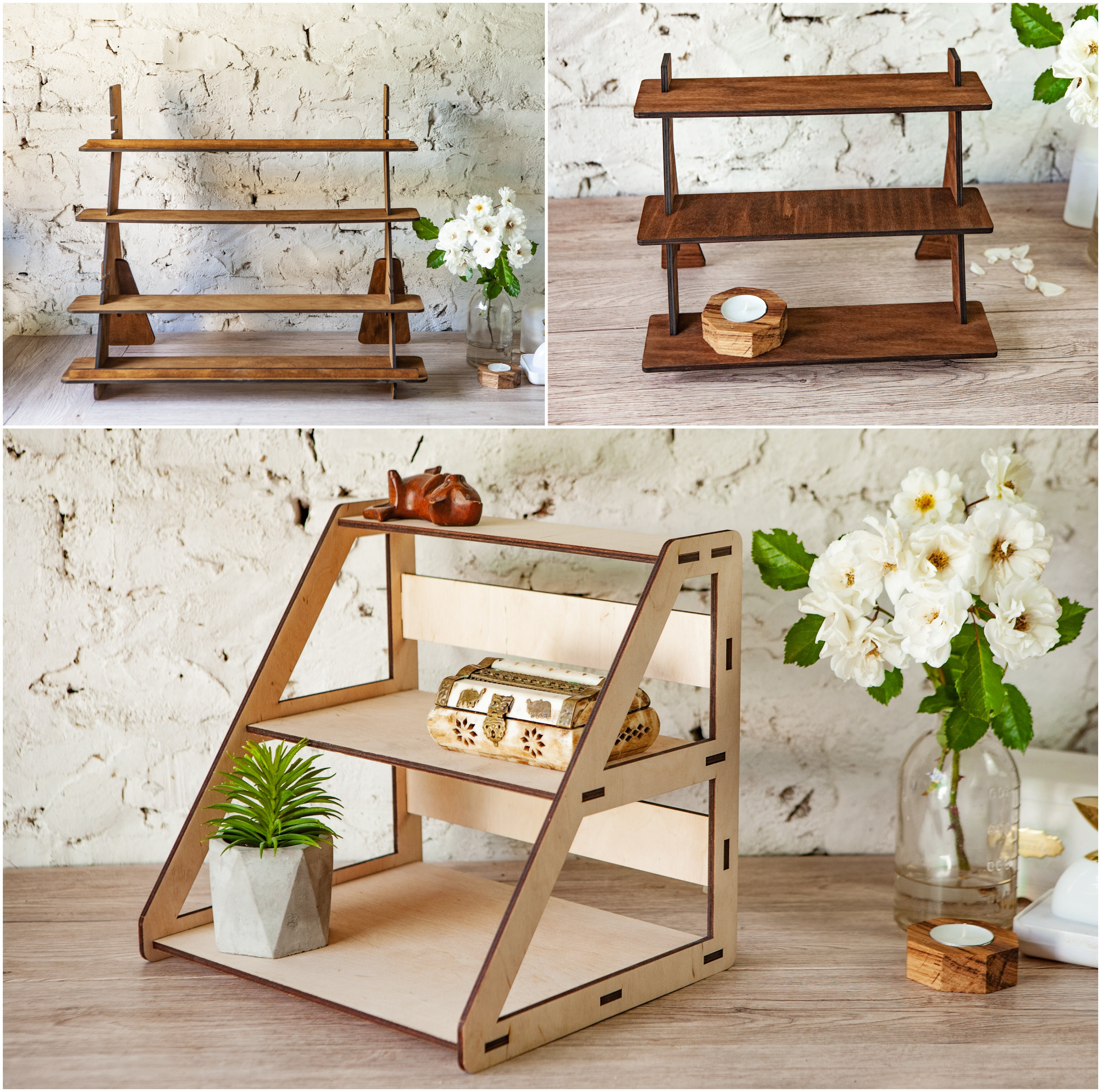 Wooden Portable Retail Table Display Stand Countertop 3 Step - Etsy ...