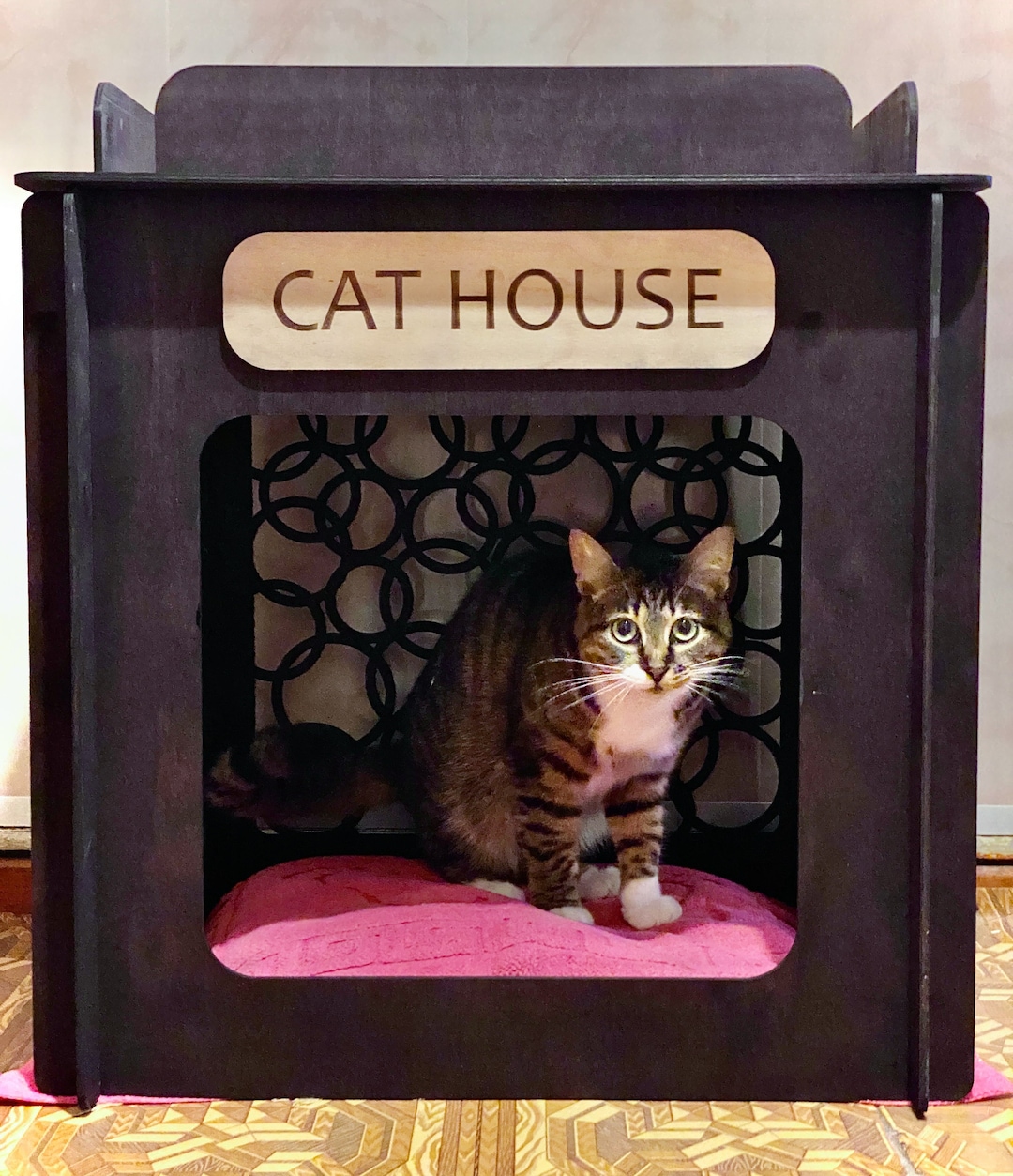Custom Cat House, Wooden Cat House, Small Pet House, Indoor Cat House ...