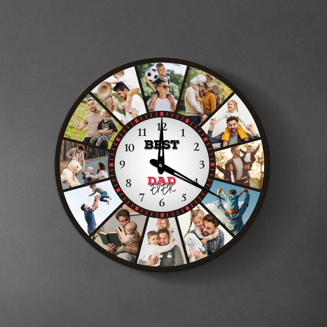 Personalized Photo Clock, Best Dad Ever Clock, Father Day Gift From ...