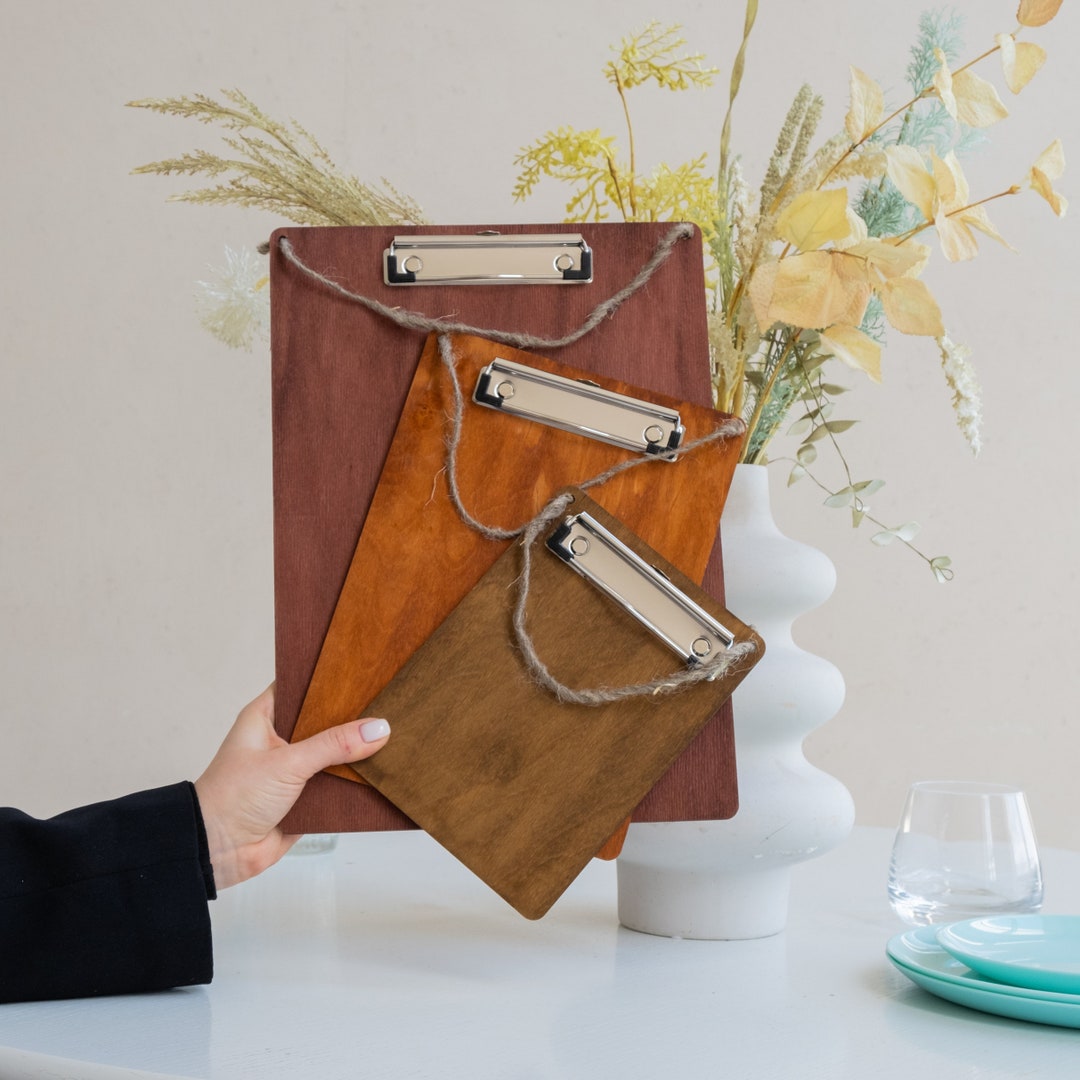 Wooden Clipboard, Clipboard Menu Holder, Personalized Menu, Drink Menu ...