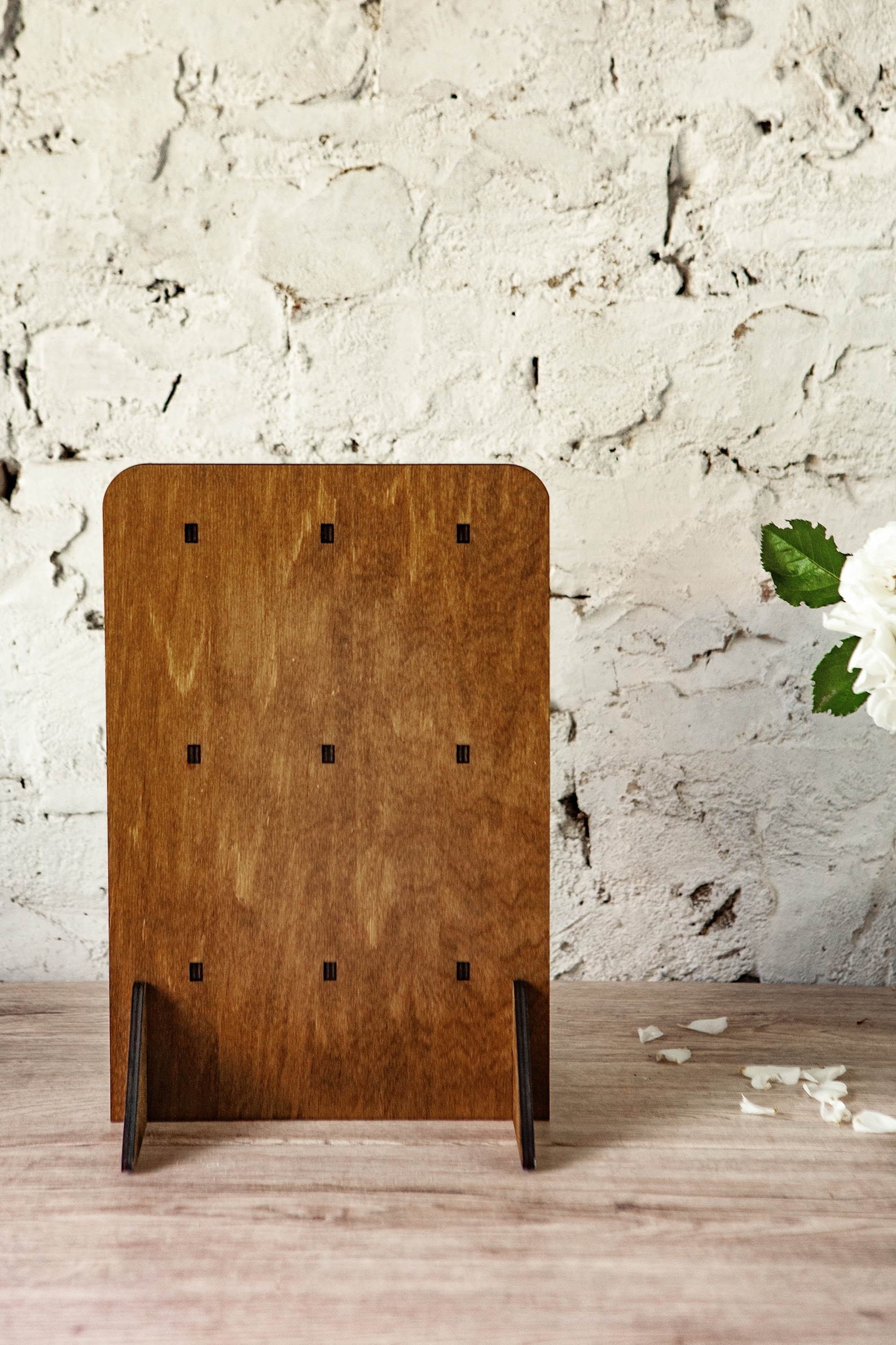 Keychain Display Stand Natural Wood Rounded Square Design Personalized ...