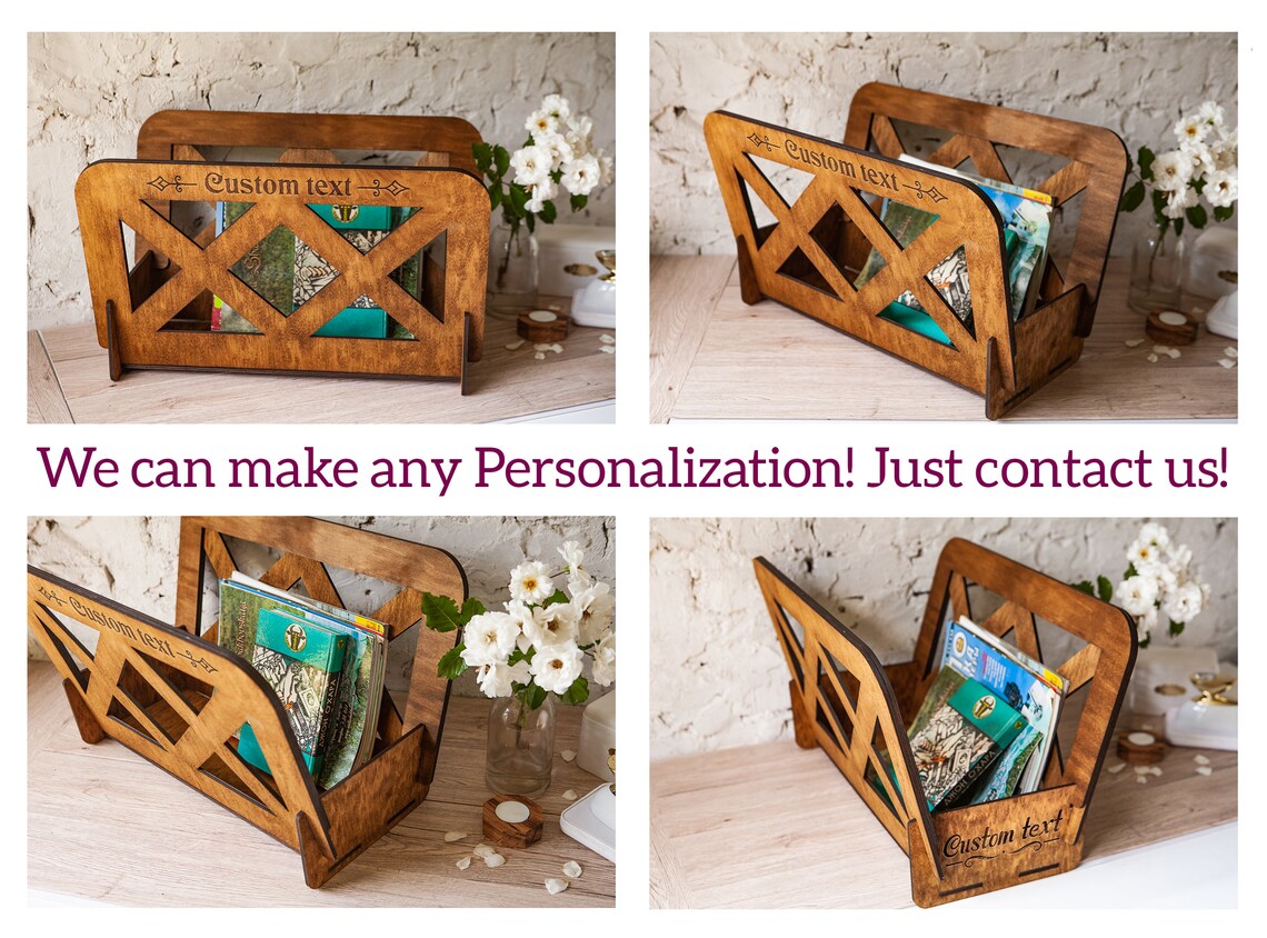 Wooden Desktop Magazine Rackcustom Wooden Magazine - Etsy