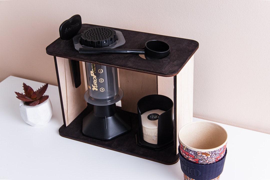 Aeropress Stand, Coffee Station Organizer, Aeropress Wood Station ...