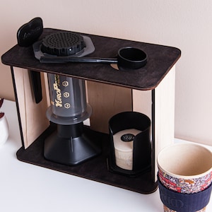 Aeropress Stand, Coffee Station Organizer, Aeropress Wood Station ...