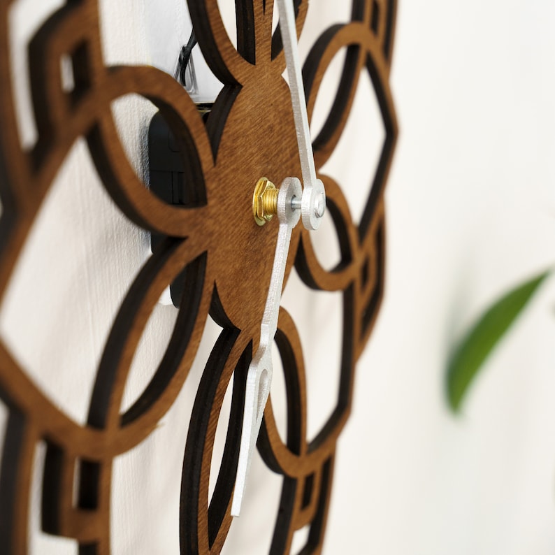 Mandala Wall Clock, Lotus Wall Clock, Silent Wall Clock Wood, Flower ...