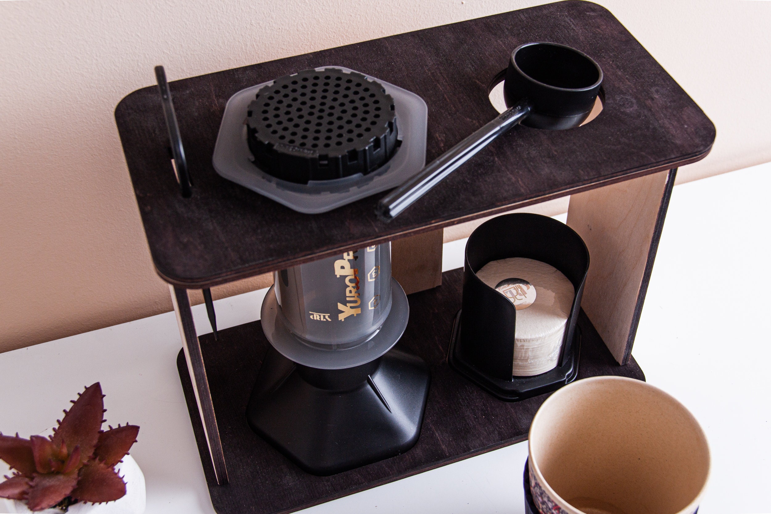 Aeropress Stand, Coffee Station Organizer, Aeropress Wood Station ...