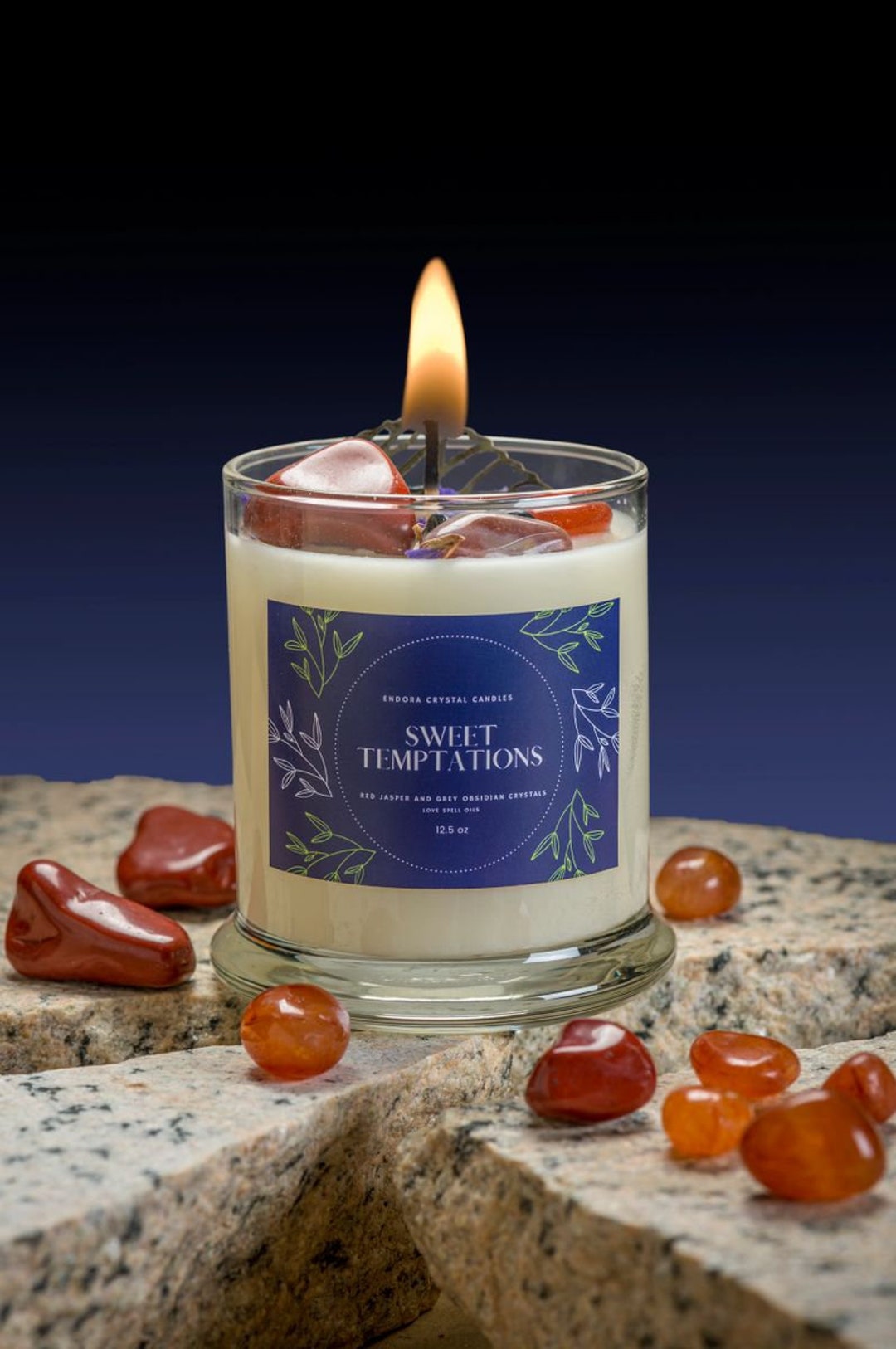 ENDORA Crystal Candle Sweet Temptations Crystal Candle - Etsy