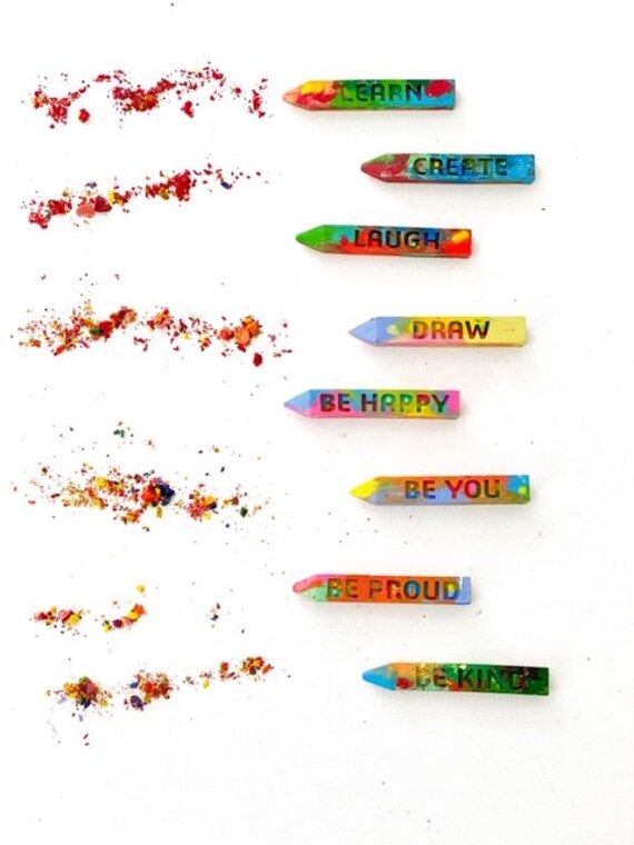 Set of 4 Sticks Handmade Recycled Crayons Personalized Affirmation ...