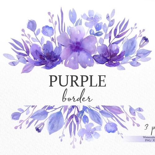 Purple Flower Frame Clipart Floral Border Png Floral Frame - Etsy UK