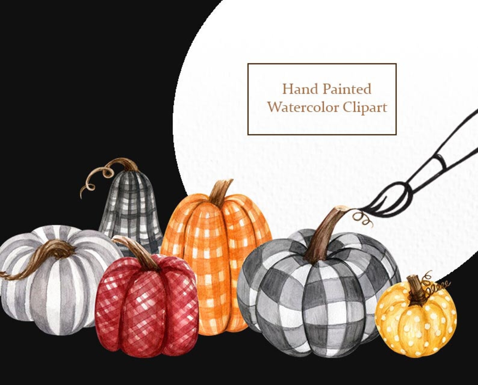 Watercolor Pumpkin Clipart Fall Clipart Watercolor Pumpkin - Etsy