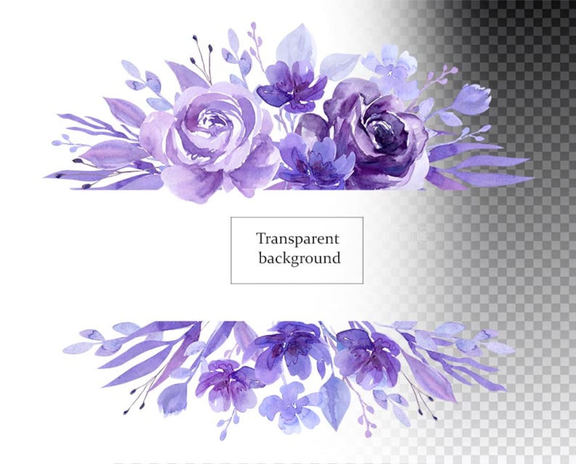 Purple Flower Frame Clipart Floral Border Png Floral Frame - Etsy UK