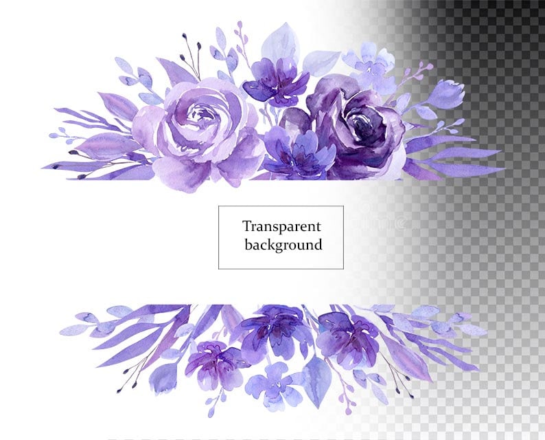 Purple Flower Frame Clipart Floral Border Png Floral Frame - Etsy