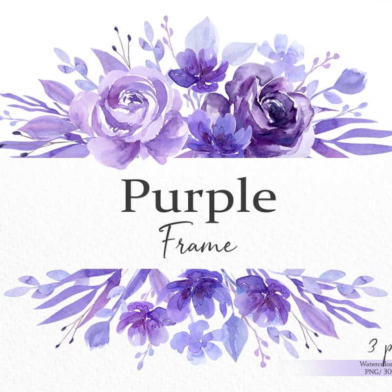 Purple Rose Border Frame - Etsy