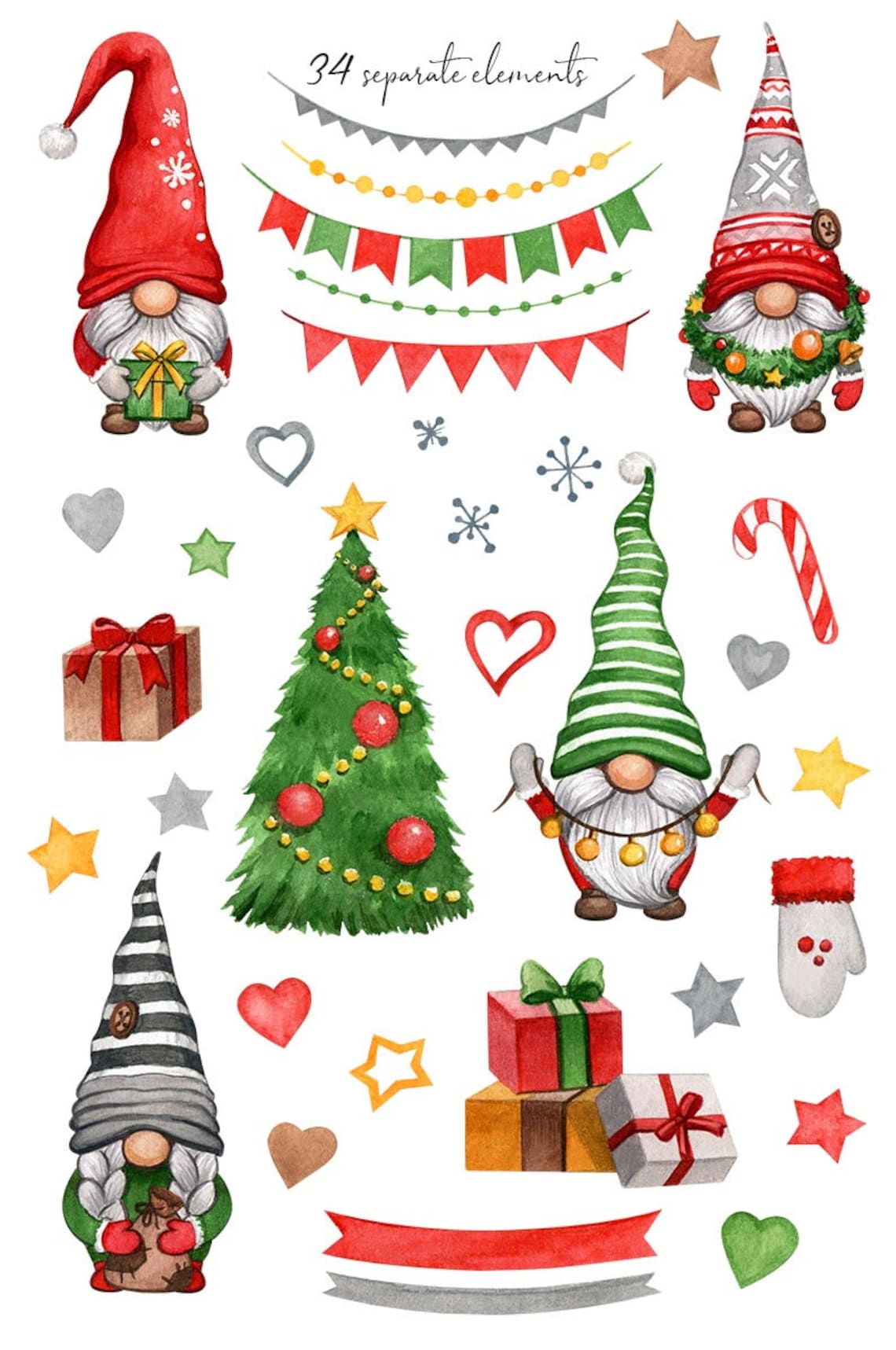 Christmas Gnome Clipart Winter Gnome Png Christmas Clipart - Etsy