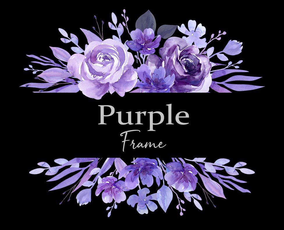 Purple Flower Frame Clipart Floral Border Png Floral Frame - Etsy UK
