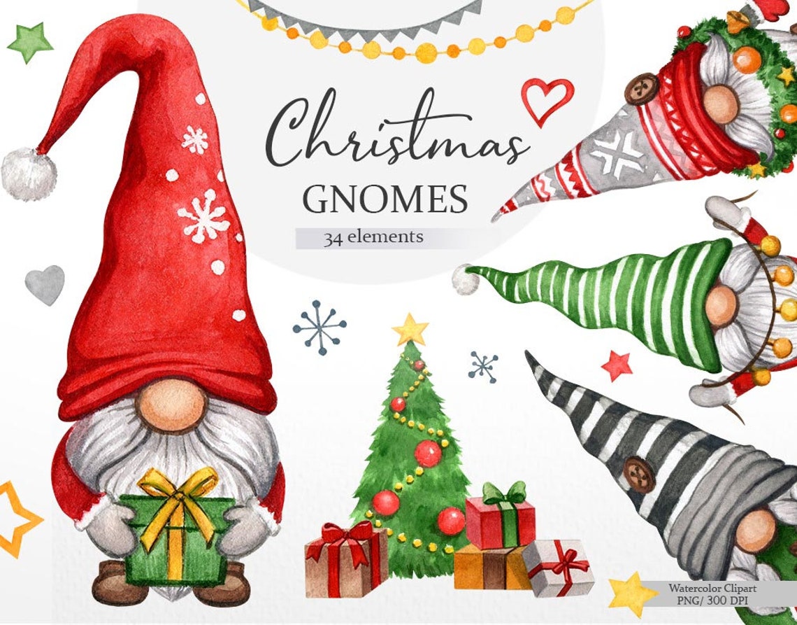 Christmas Gnome Clipart Winter Gnome Png Christmas Clipart - Etsy