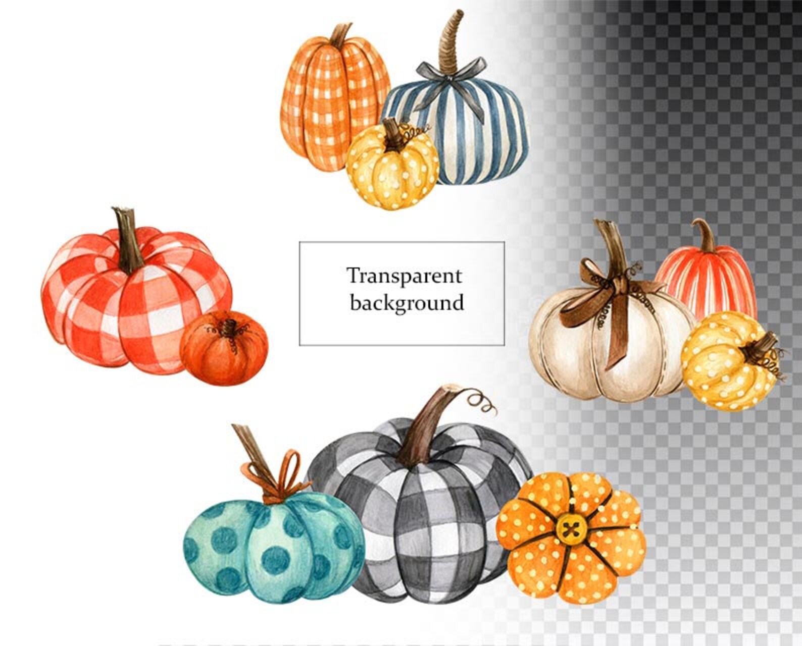 Watercolor Pumpkin Clipart Fall Clipart Watercolor Pumpkin - Etsy