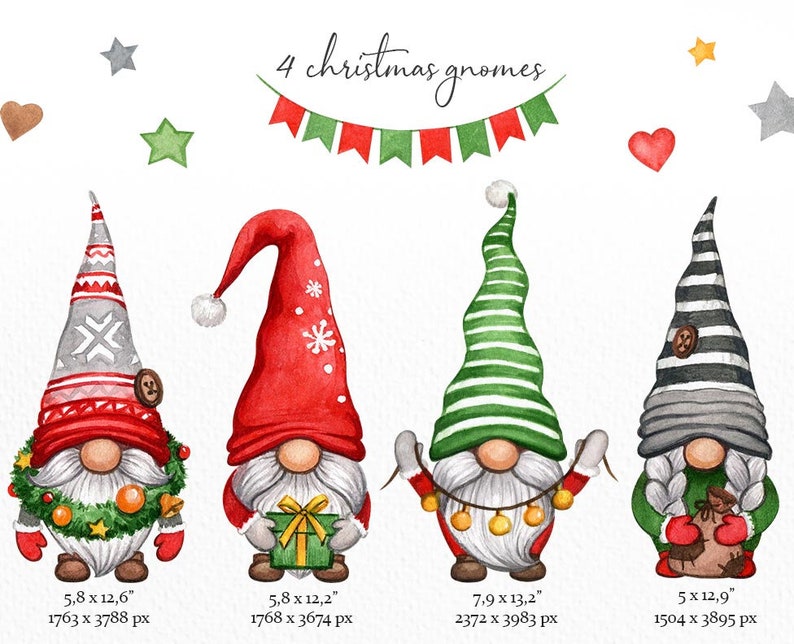 Christmas Gnome Clipart Winter Gnome Png Christmas Clipart - Etsy