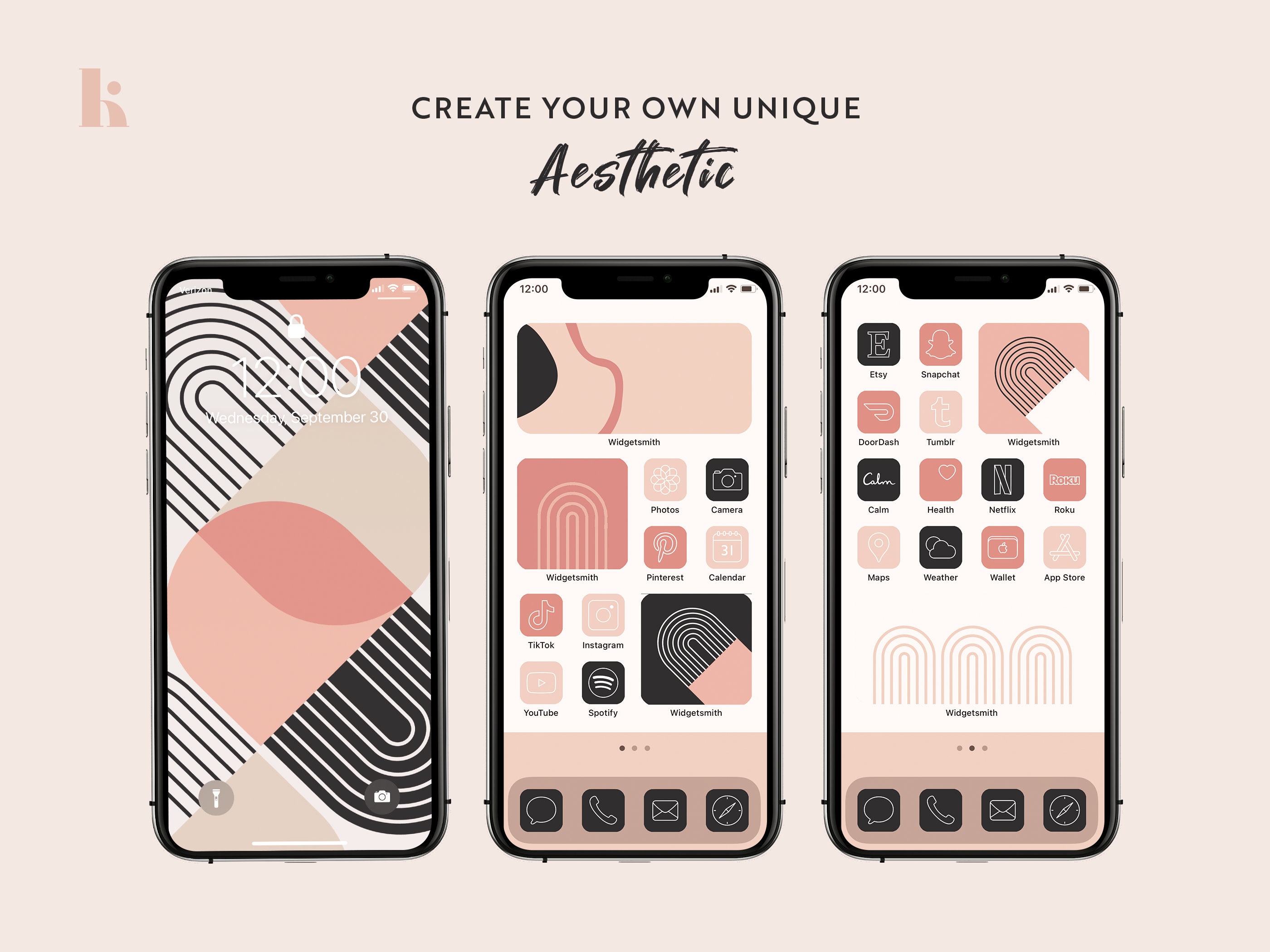 GEOMETRIC Ios 14 Aesthetic to Customize iPhone Home Screen | 36 ...