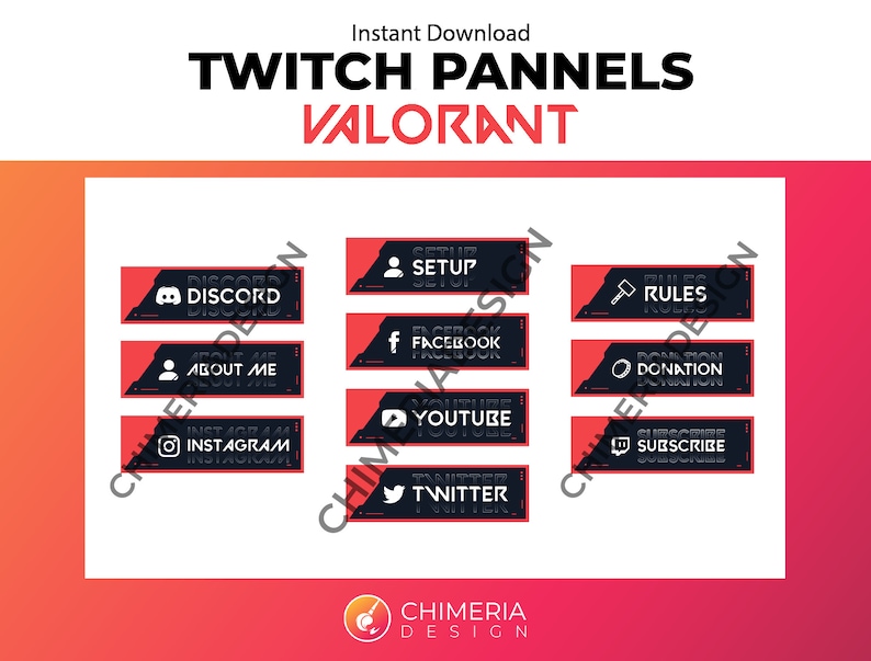 Valorant Twitch Pannels - Instant Download - Etsy
