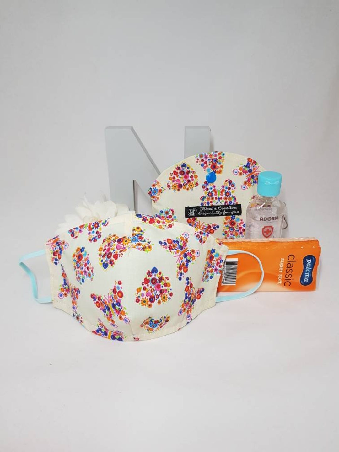 Face Mask Gift Set Size Medium Floral Hearts Reversible - Etsy UK