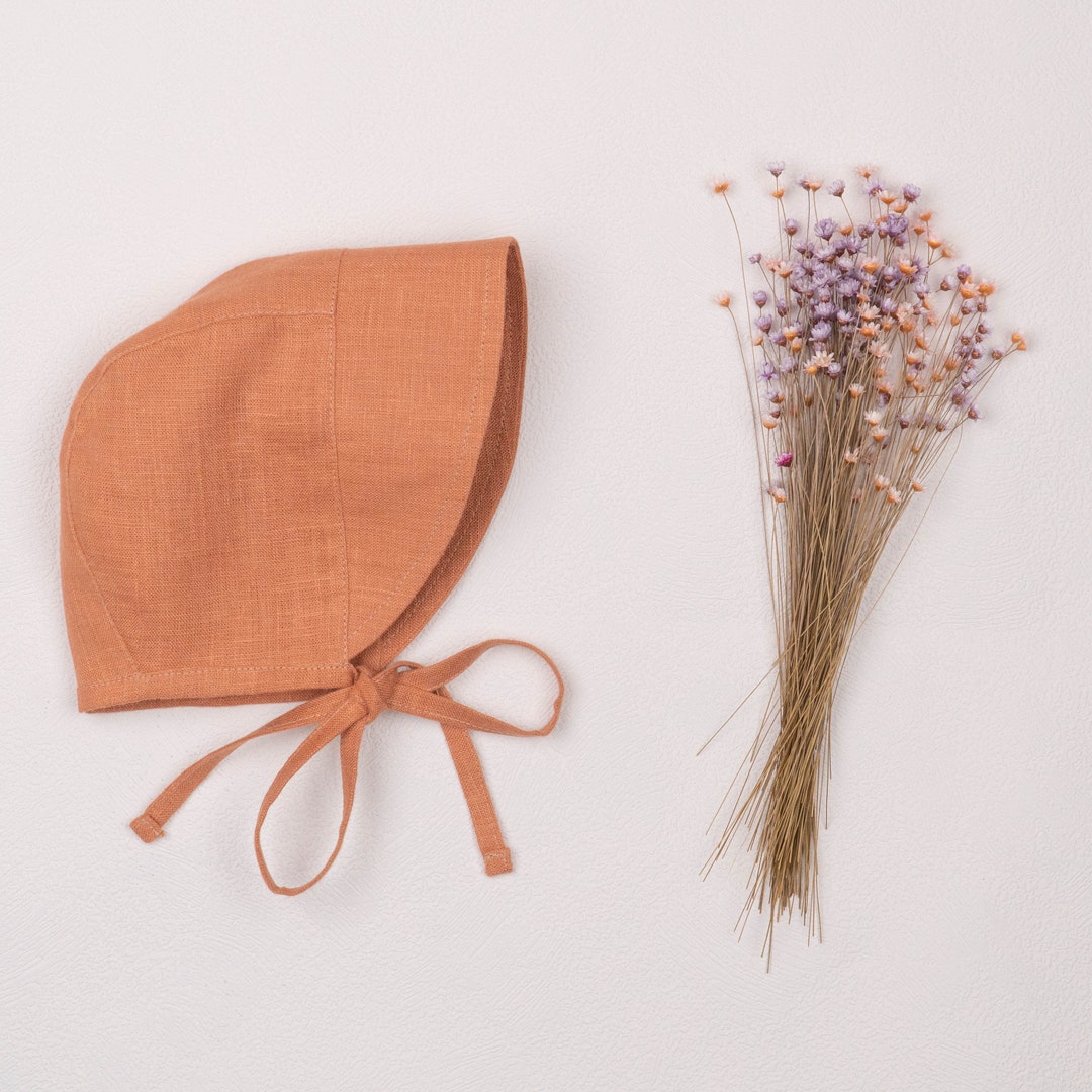 Linen Sunbonnet, Baby Summer Beach Hat, Linen Baby Sun Hat Toddler ...